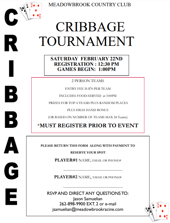 Cribbage Tournament - Meadowbrook Country Club