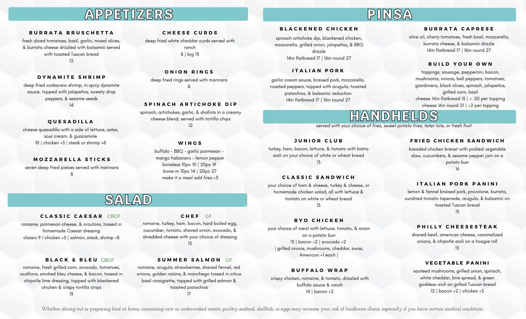 Dining Menu - Meadowbrook Country Club